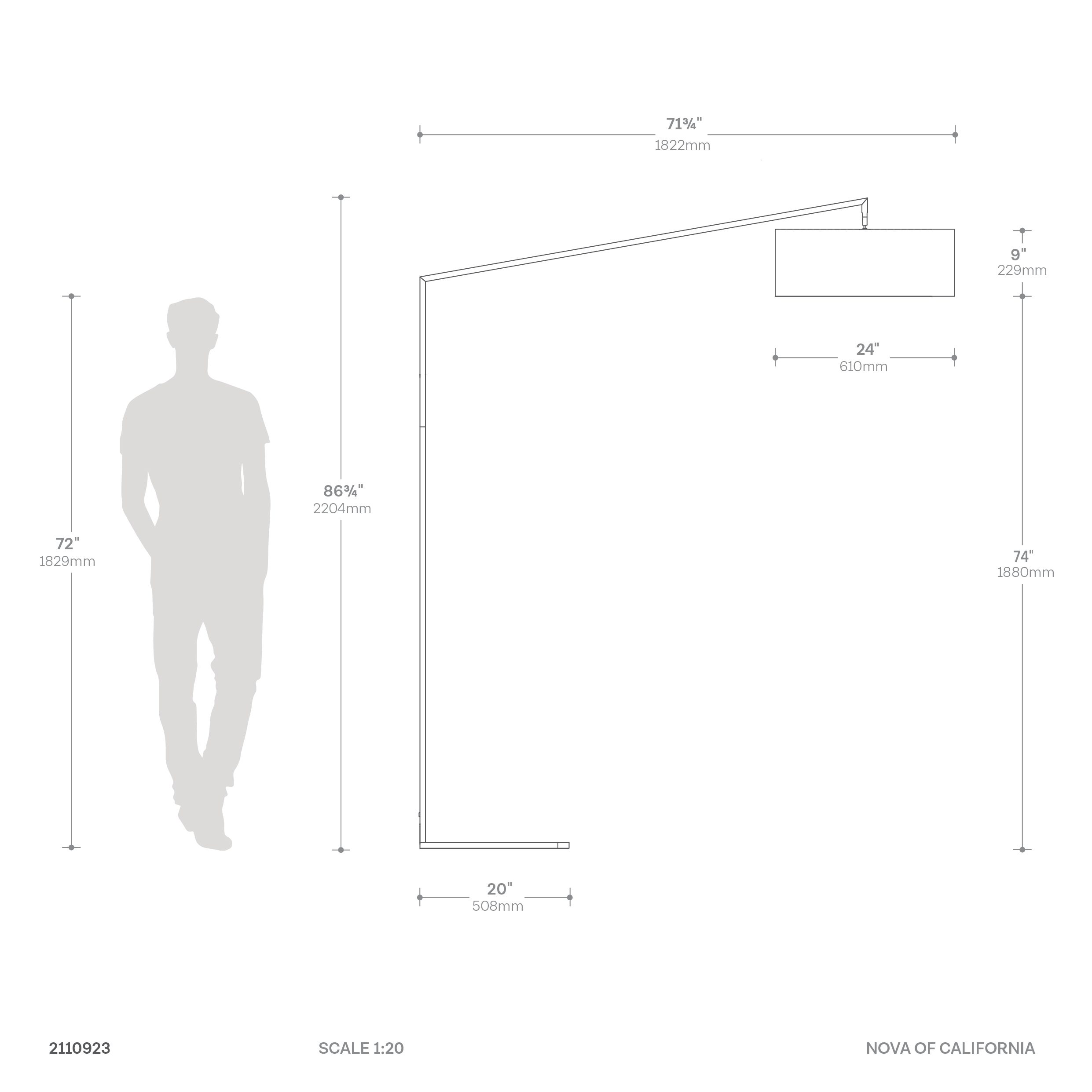 Stretch Arc Floor Lamp – 87″, Red Finish, Step Switch, Sturdy ...