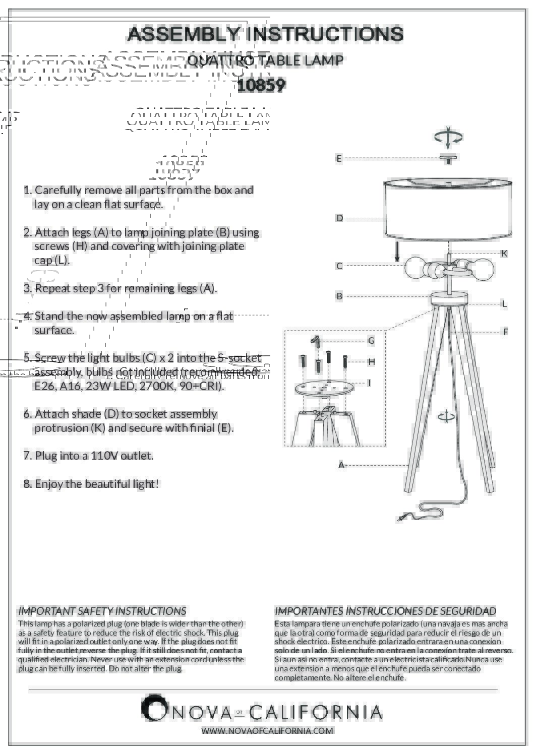 Quattro Table Lamp - Natural Ash