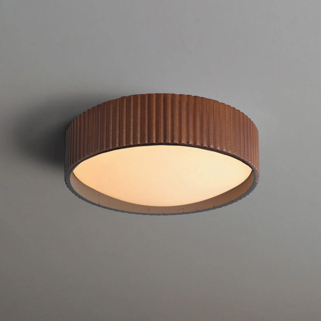 Tambo 14" Flush Mount Ceiling Light - Glass Diffuser, Weathered Brass ...